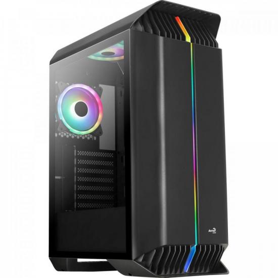 Gabinete Gamer Aerocool Gladiator Preto RGB Lateral Vidro – Importline ...